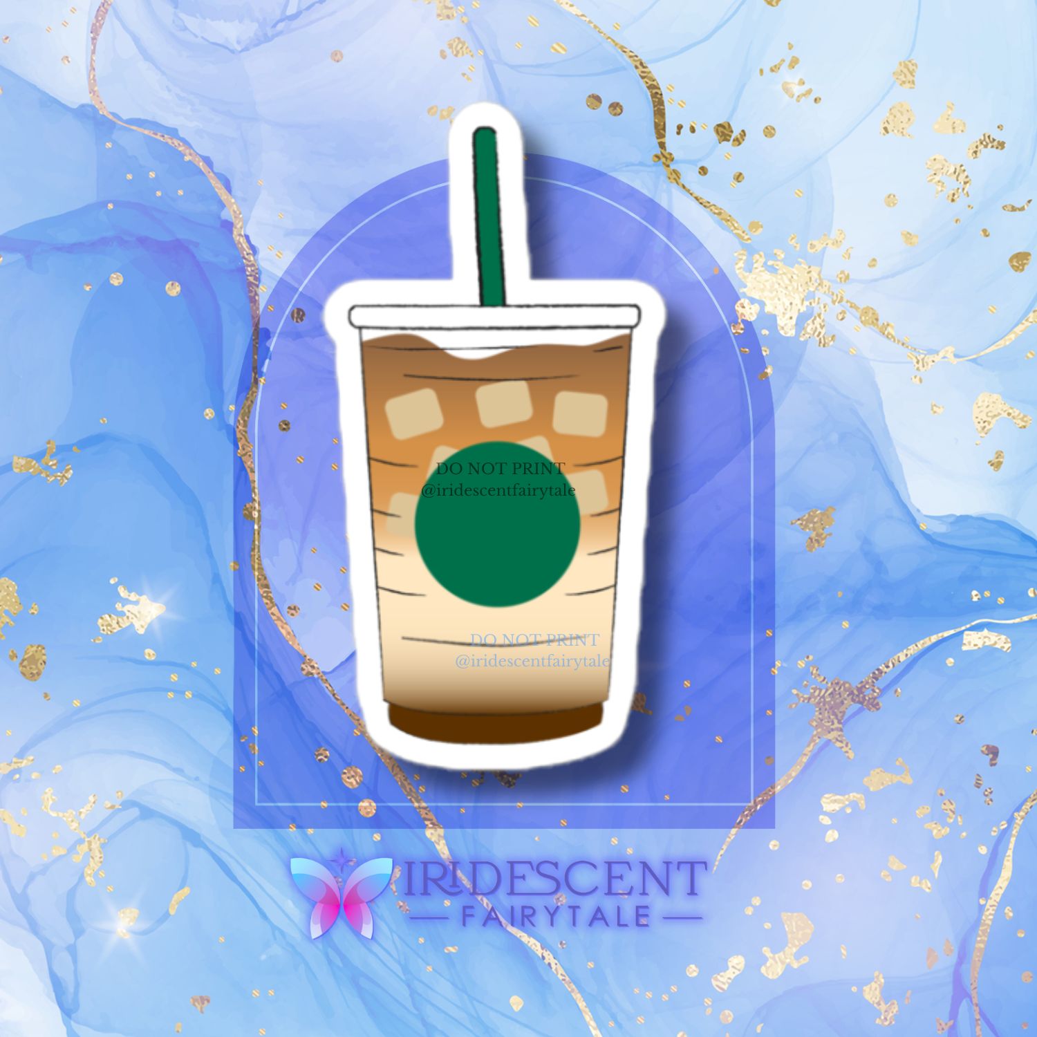 Iced Latte Sticker – Iridescent Fairytale