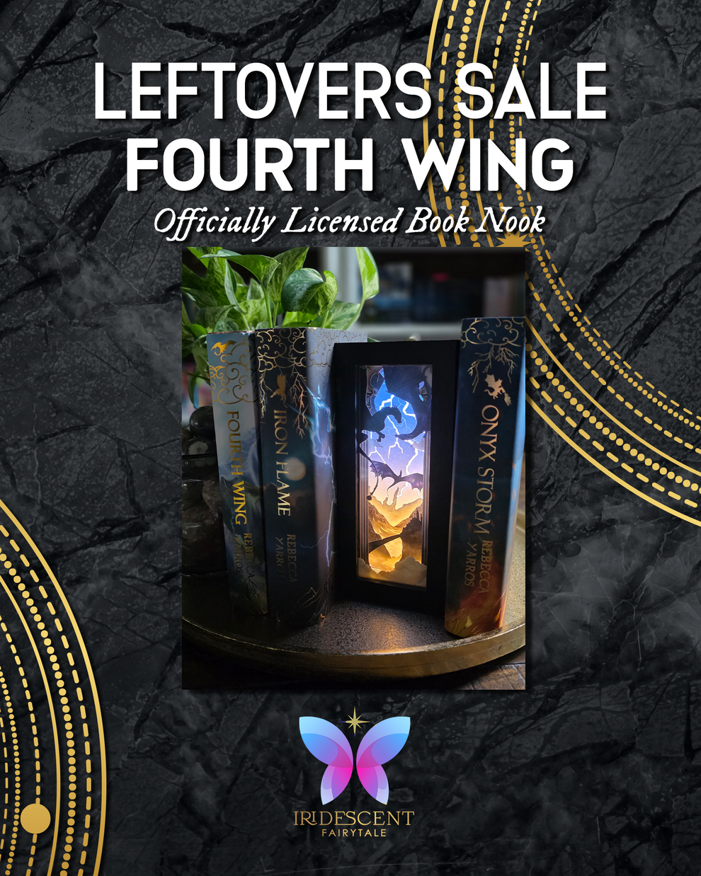 Fourth Wing Book Nook Officially Licensed – Iridescent Fairytale